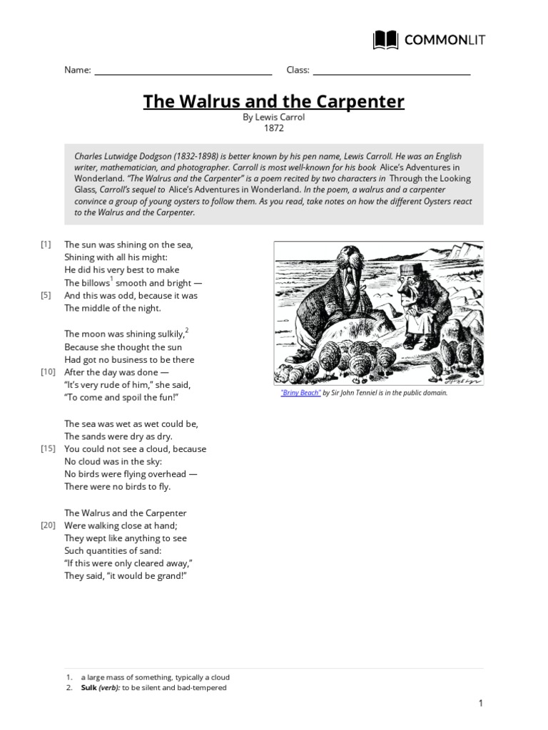 The Walrus and The Carpenter | PDF | Lewis Carroll