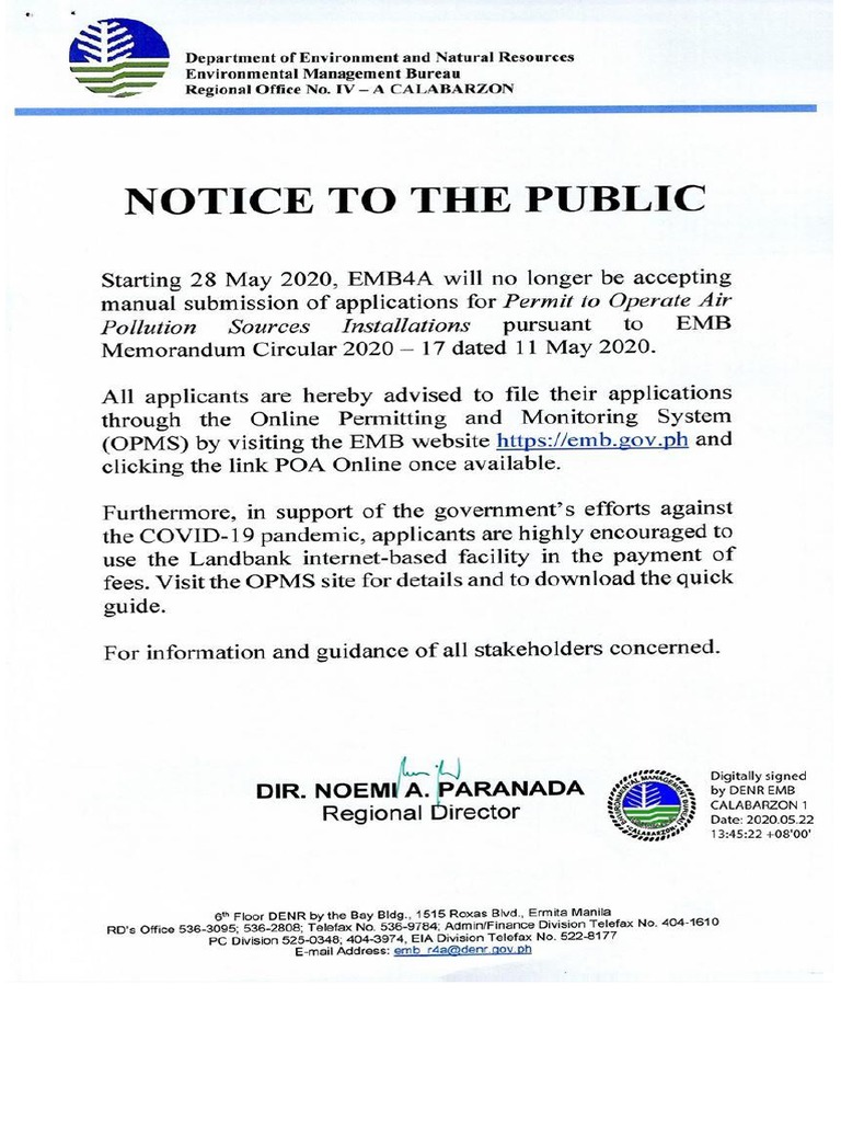 R4A Permit To Operate Requirements | PDF | Human Impact On The ...