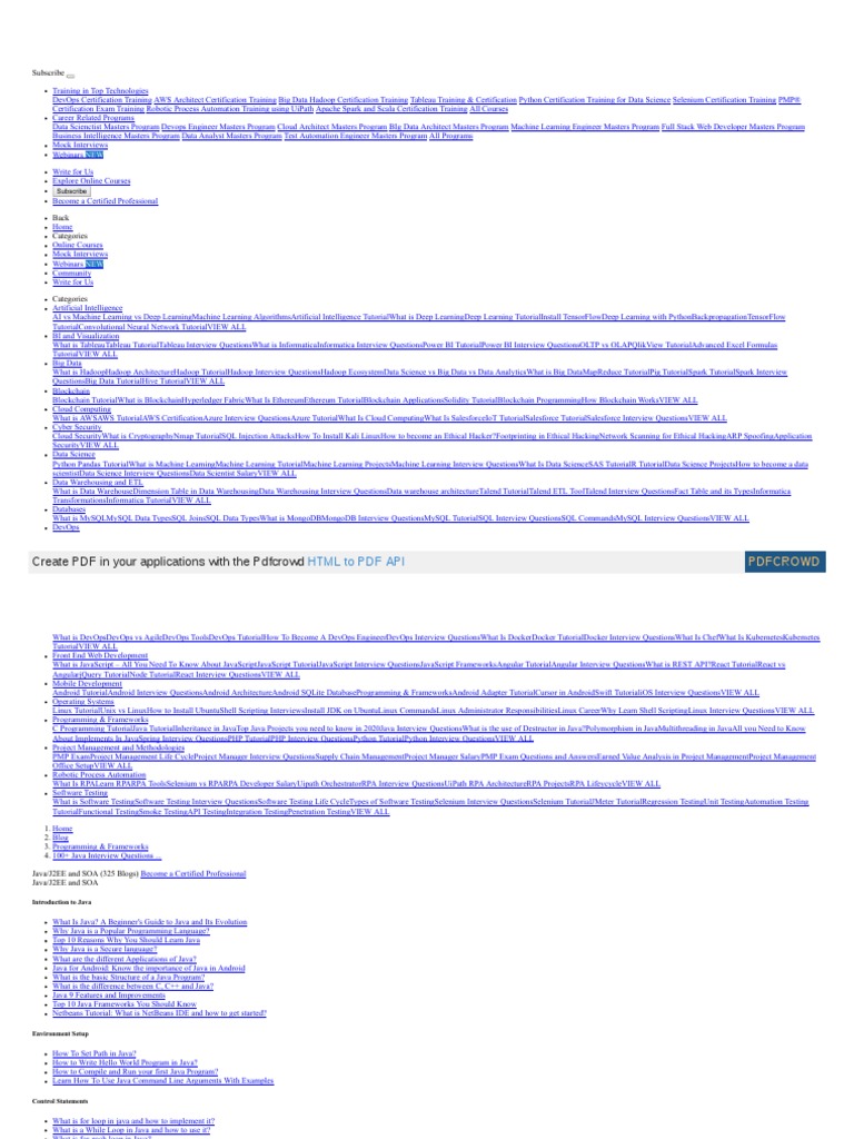 100+ Java Interview Questions and Answers For 2020 - Edureka | PDF ...