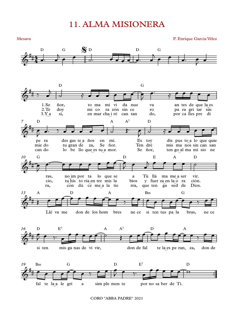 ALMA MISIONERA - Partitura Completa | PDF