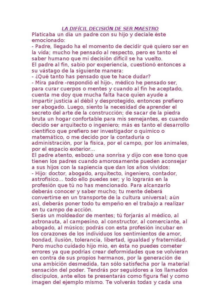 La Vocación de Ser Maestro | PDF
