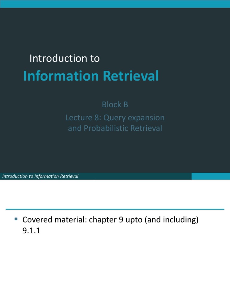 0809 Query Expansion and Probabilistic Retrieval Model | PDF ...