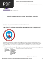 Checklist of Quality Indicators For NABH Accreditation Preparation ...