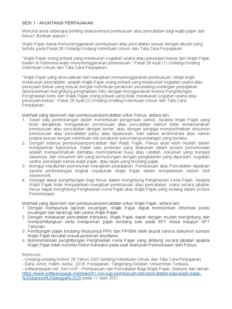 Diskusi 1 - Akuntansi Perpajakan | PDF