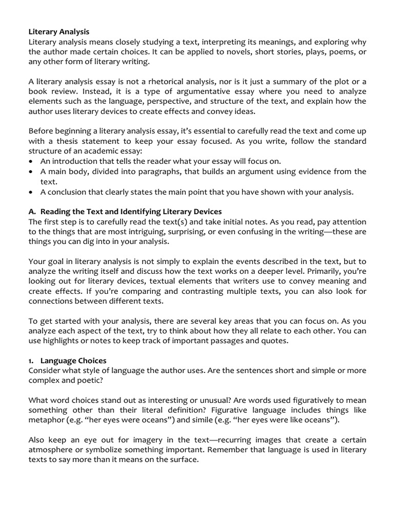 The Writing of Literary Analysis | PDF | Essays | Frankenstein