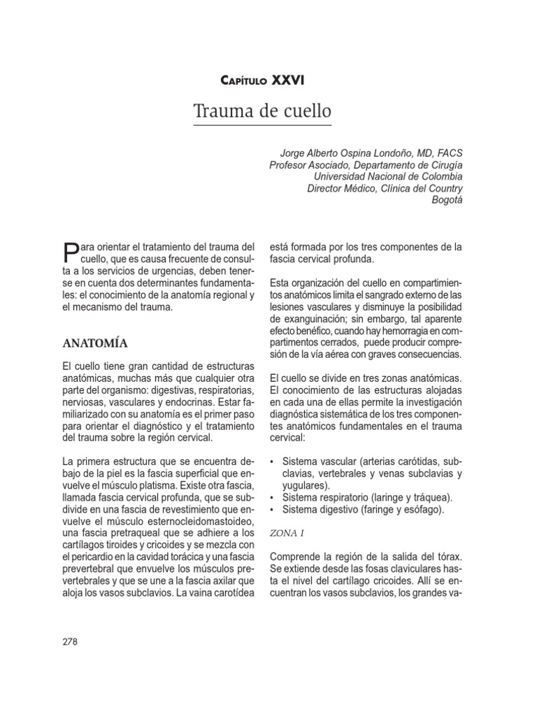 Trauma de Cuello | PDF | Lesión | Angiografía