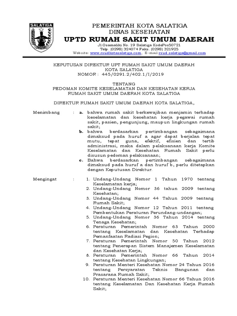 SK Pedoman K3RS | PDF | Pengembangan Diri