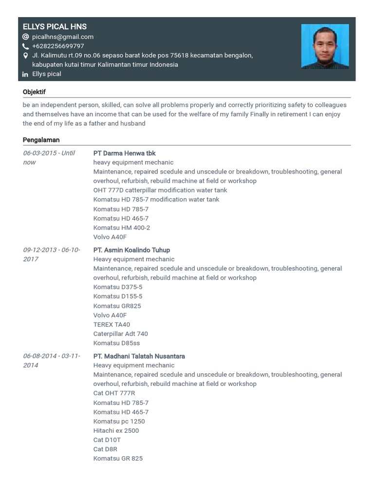 CV Mekanik He-225 | PDF | Equipment | Industrial Equipment