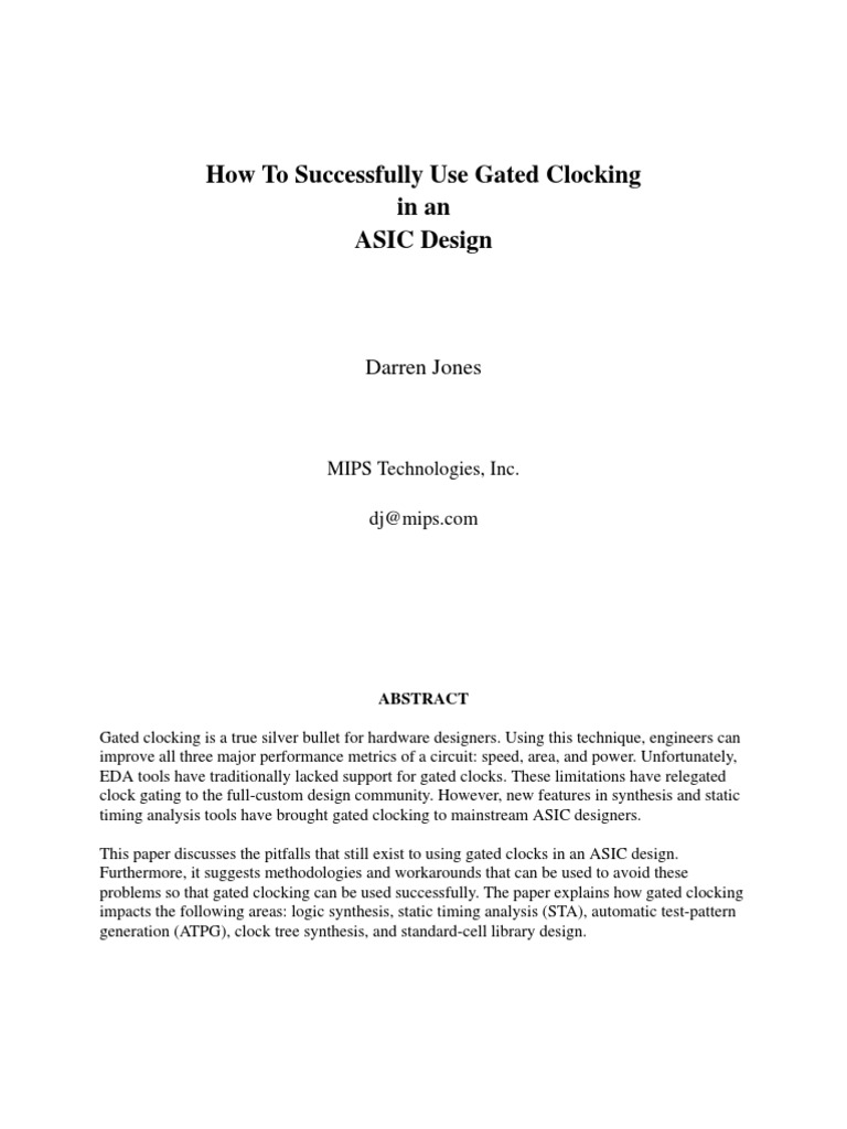 Clock Gating | PDF | Logic Gate | Electronic Design Automation