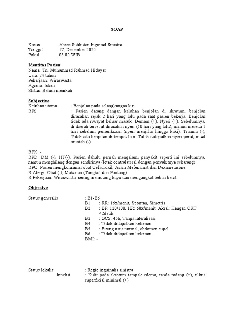 Laporan Medis Abses Inguinal | PDF