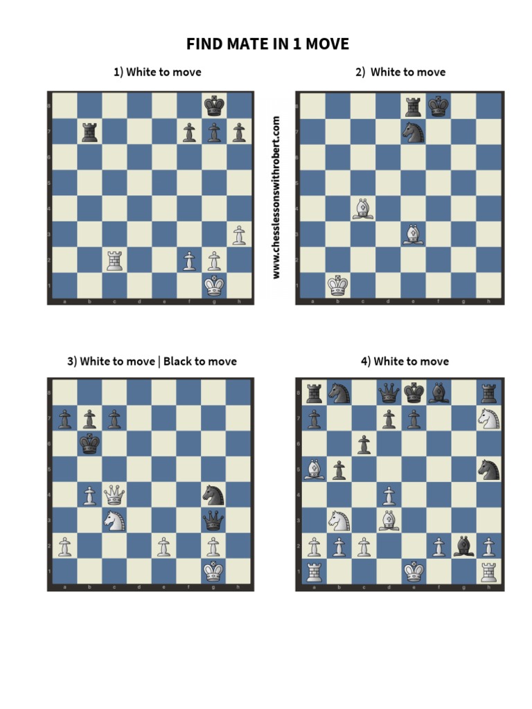 1.mate in 1 Chess Excercise | PDF