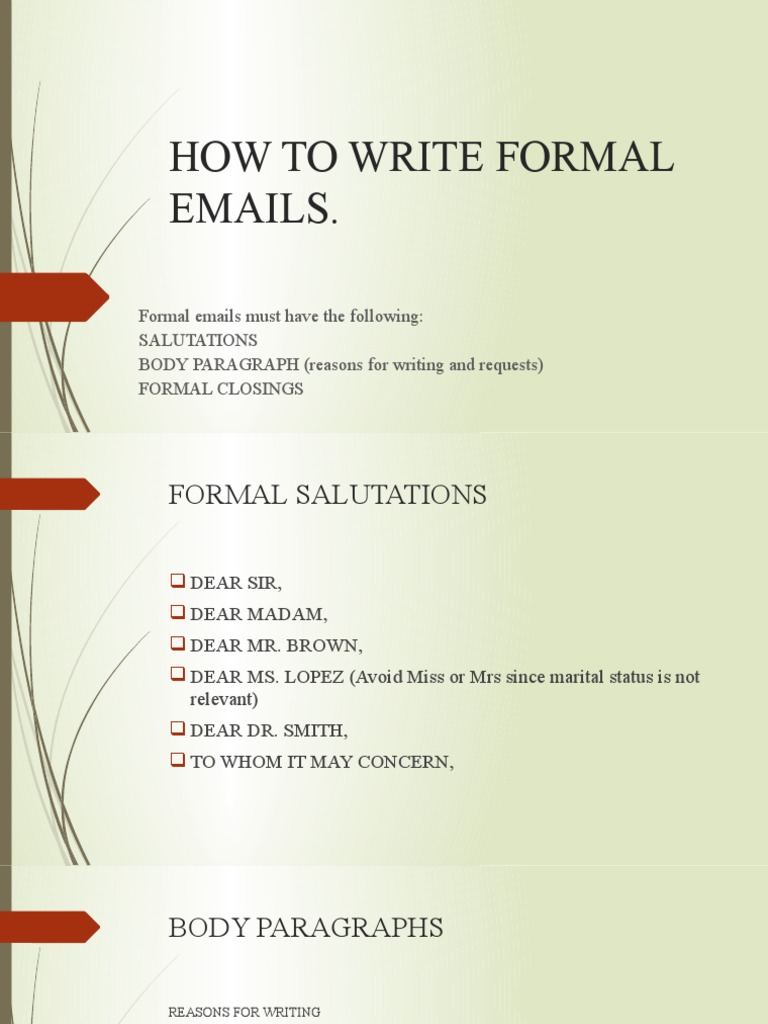 How To Write Formal Emails | PDF