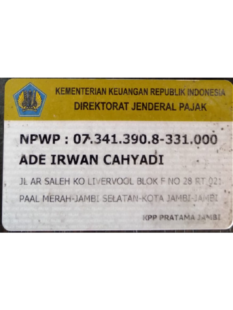 NPWP Ade | PDF