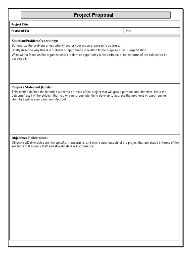 Project Proposal: Situation/Problem/Opportunity | PDF