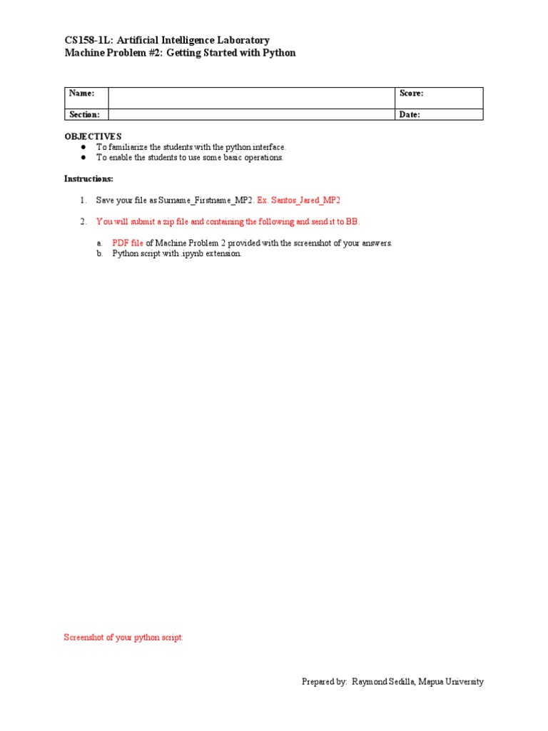 Machine Problem 2 | PDF Machine Problem 2 | PDF