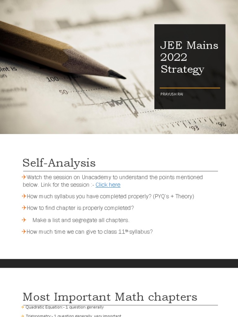 JEE Mains 2022 Strategy: Prayush Rai | PDF