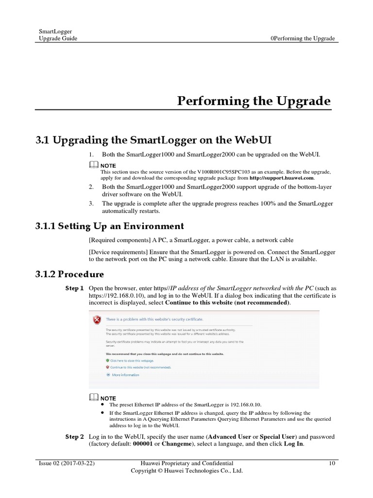 SmartLogger Upgrade Guide | PDF | Ethernet | Proprietary Software