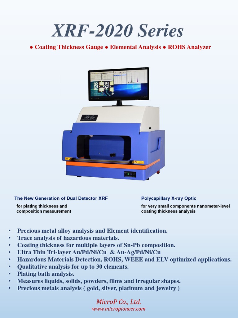 Versatile XRF Analyzer for Coating Thickness Measurement, Elemental ...