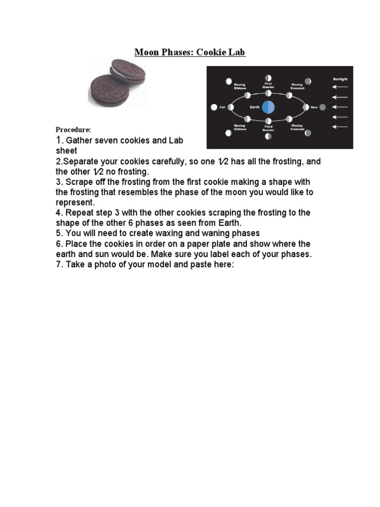 Moon Phase Cookie Lab Guide | PDF | Teaching Methods & Materials