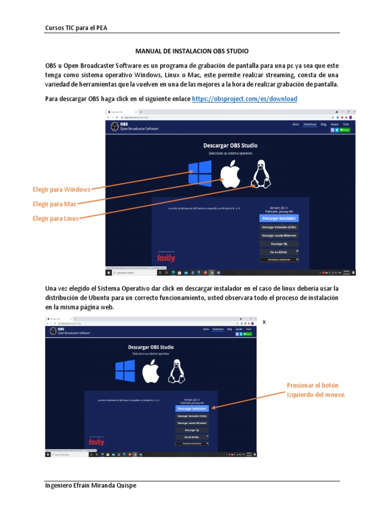 Manual Obs Studio | PDF | Ventana (informática) | Micrófono