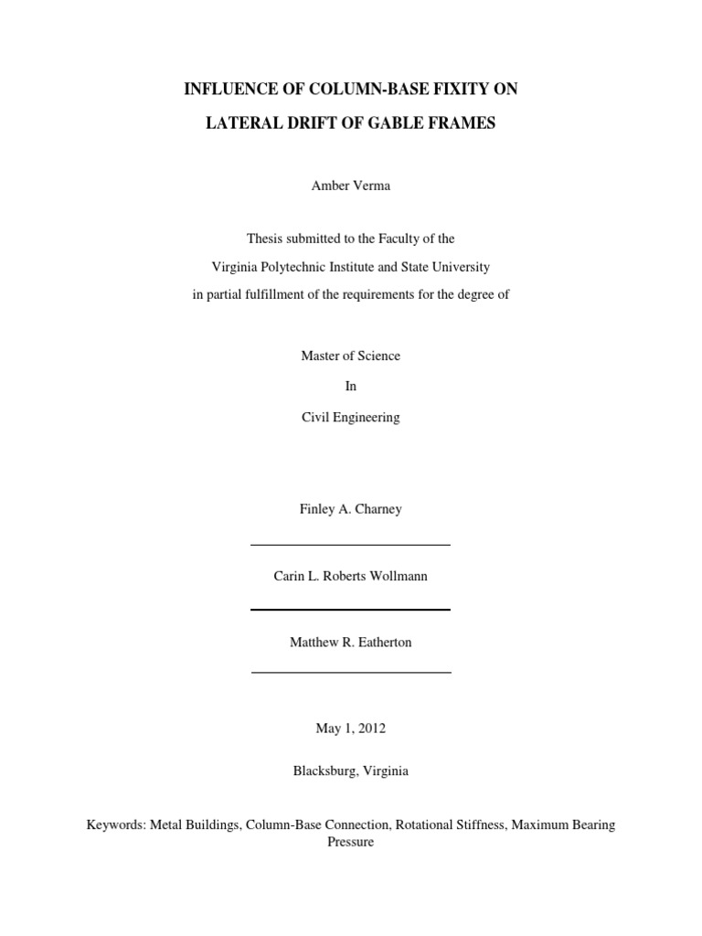 Column-Base Fixity in Gable Frames | PDF | Matlab | Strength Of Materials