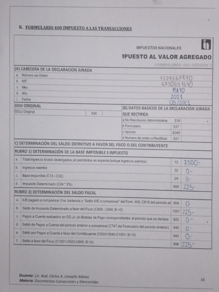 Guía para Llenar el Formulario 400 | PDF | Política | Impuestos