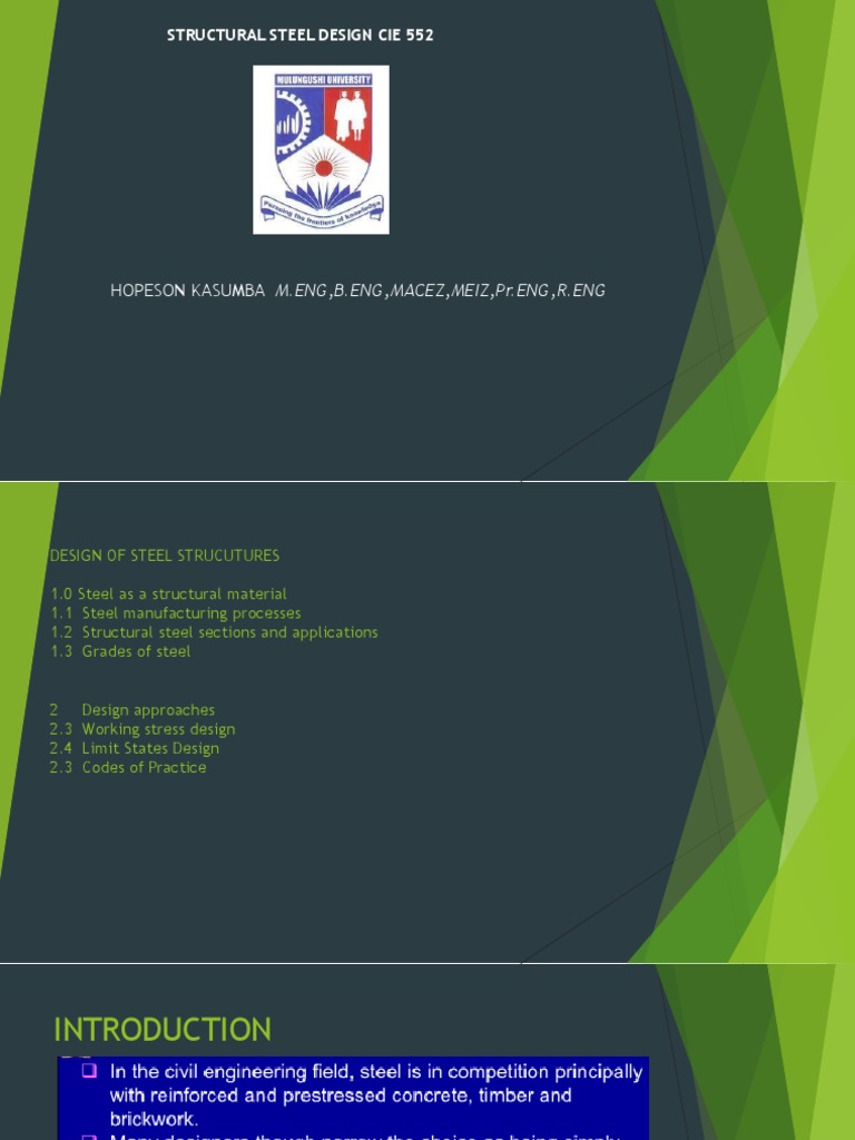 Lecture 2 Structural Steel Design Mu | PDF