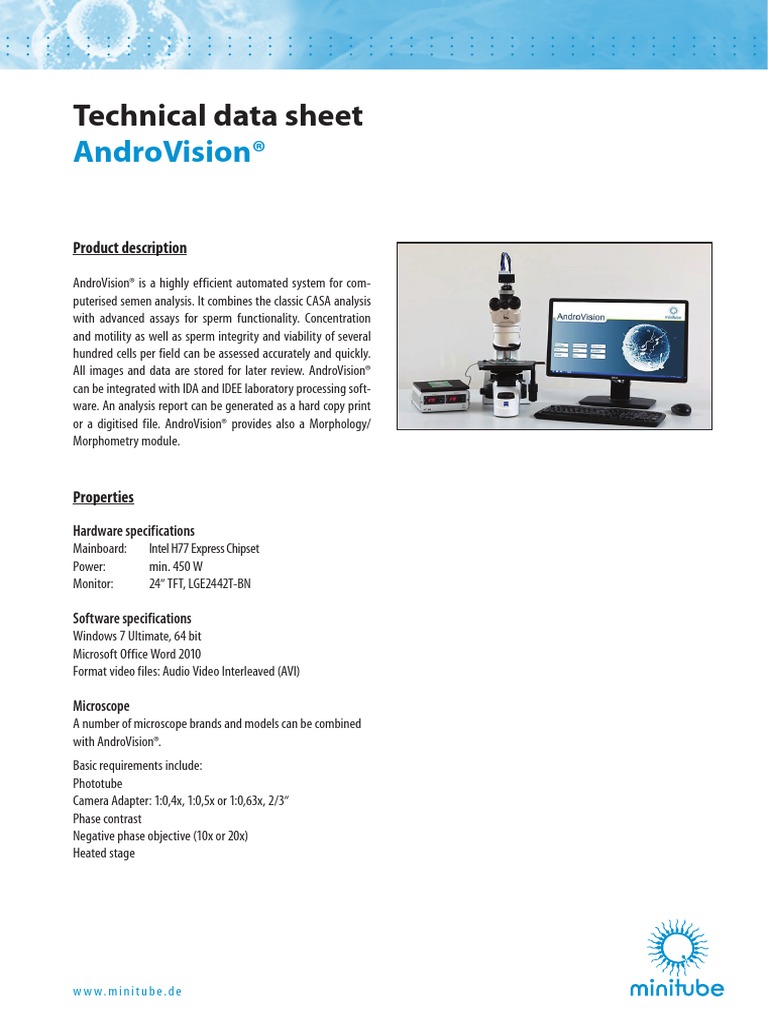 Androvision®: Technical Data Sheet | PDF | Computing And Information Technology | Software