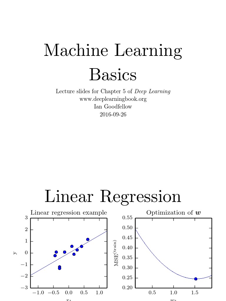 Machine Learning Basics: Lecture Slides For Chapter 5 of Deep Learning ...