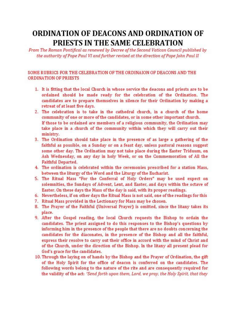 Ordination of Deacons and Priests Introduction | PDF | Deacon | Bishop