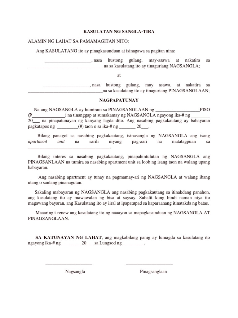 Sangla Agreement | PDF