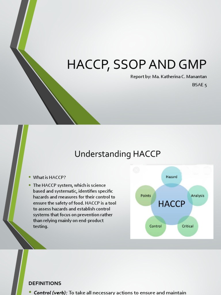 Haccp, Ssop and GMP | PDF | Hazard Analysis And Critical Control Points | Food Safety