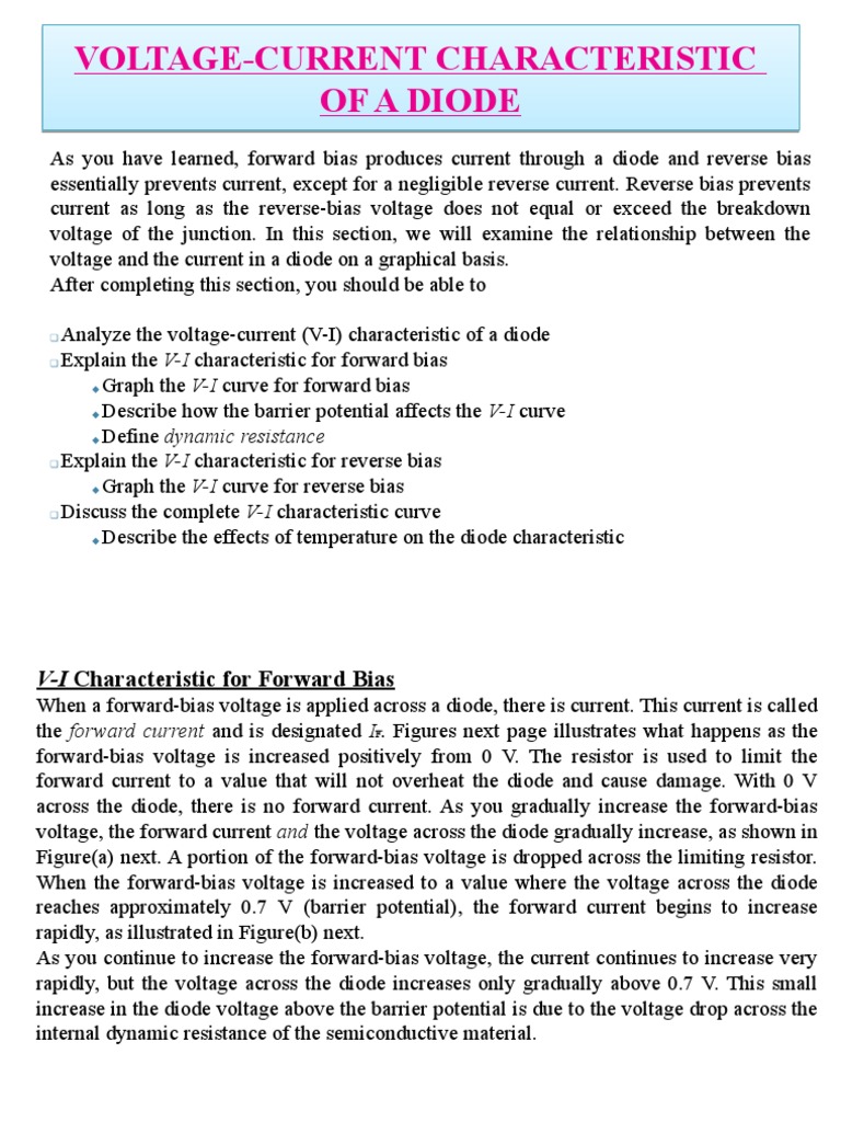 The Voltage-Current Characteristic of a Diode: Analyzing the ...