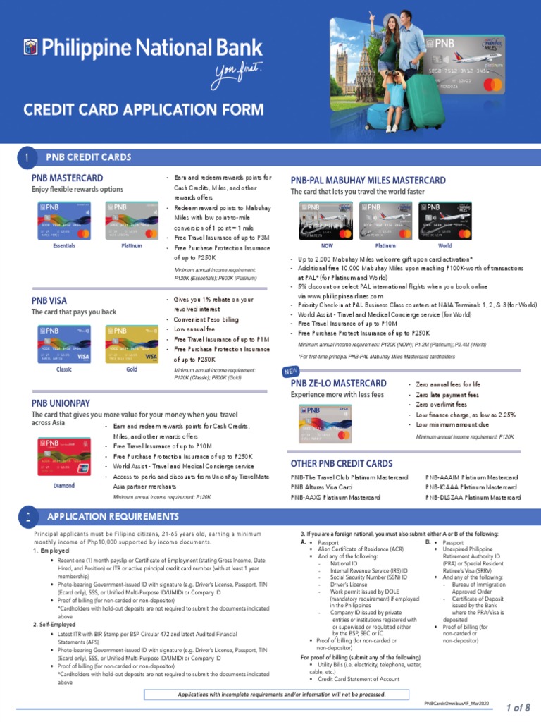 PNB Credit Card Application Guide | PDF | Visa Inc. | Credit Card