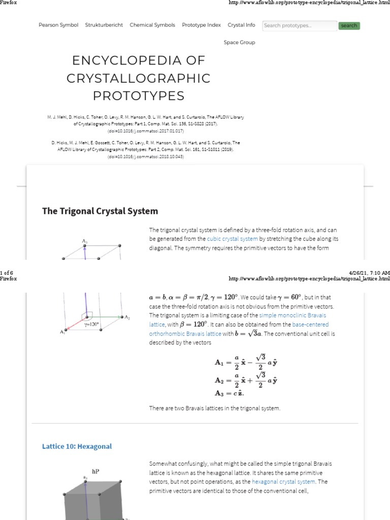 Encyclopedia of Crystallographic Prototypes: The Trigonal Crystal ...