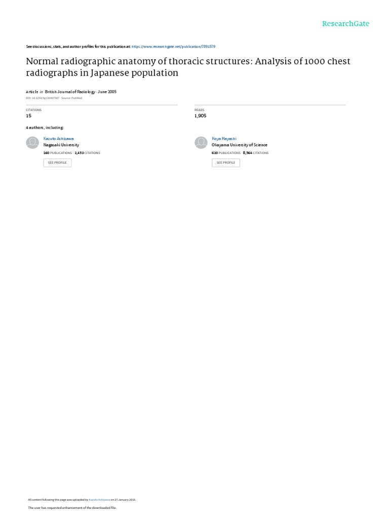 Normal Radiographic Anatomy of Thoracic Structures | PDF | Aorta | Thorax
