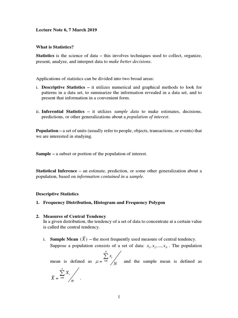 Lecture Note 6 Maths | Download Free PDF | Estimator | Mean