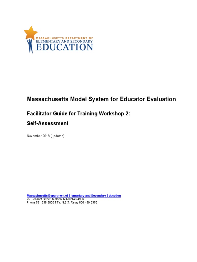 Massachusetts Model System For Educator Evaluation: Facilitator Guide ...