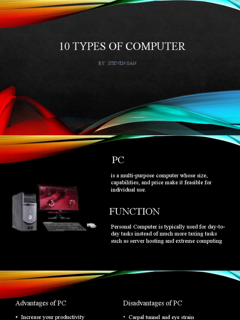 10 Types of Computer: By: Steven Gan | Descargar gratis PDF | Laptop ...
