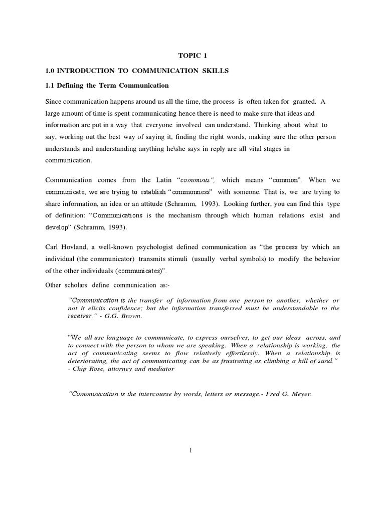 Introduction to Communication Skills | PDF | Nonverbal Communication ...