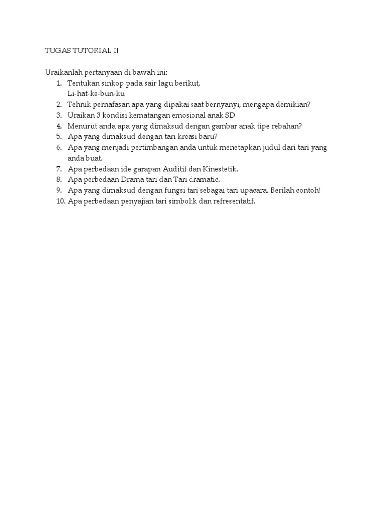 Tugas Tutorial II | PDF