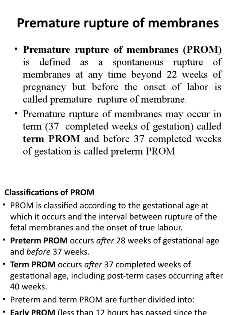 Premature Rupture of Membrane | PDF