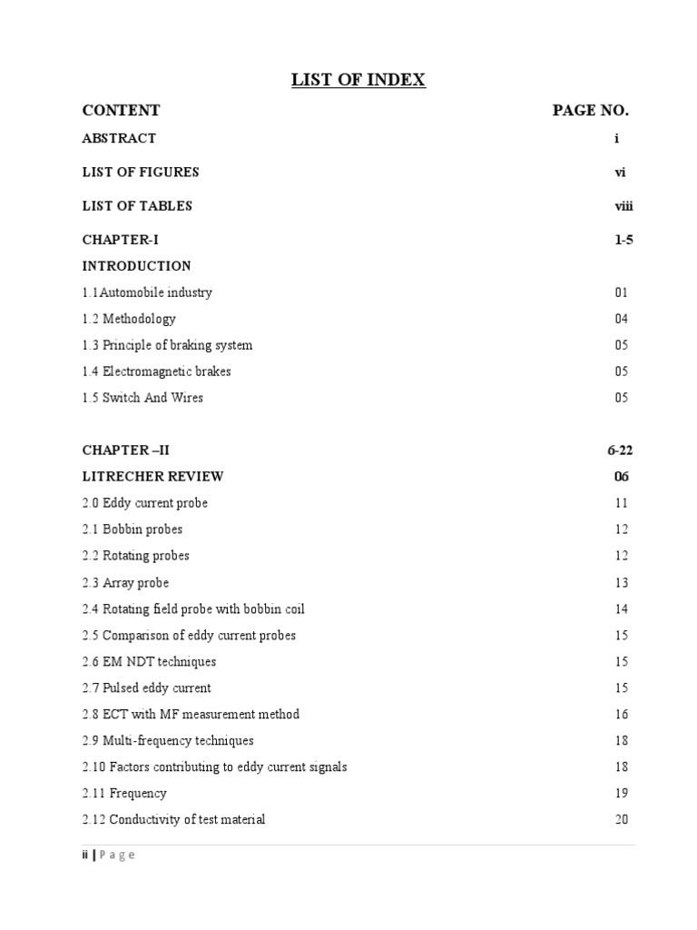 List of Index: Content Page No | Download Free PDF | Electric Motor | Drill