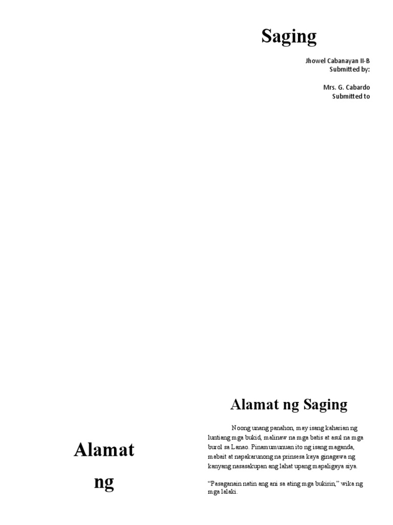 Alamat NG Batag | PDF