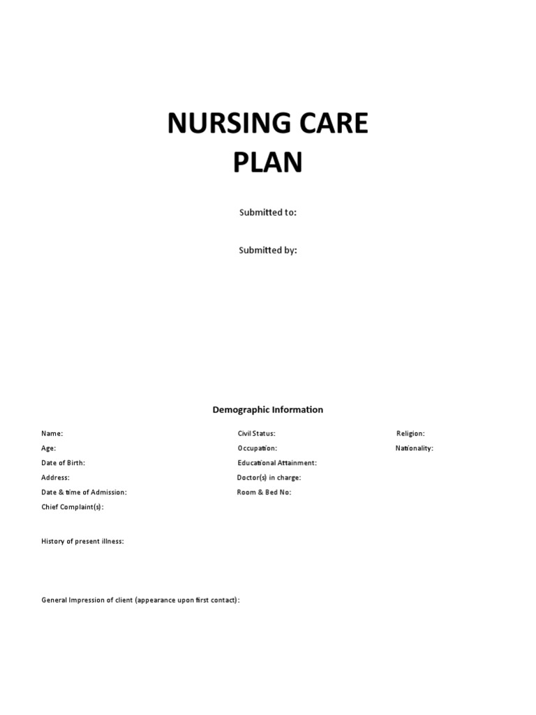 Nursing Care Plan Template | PDF