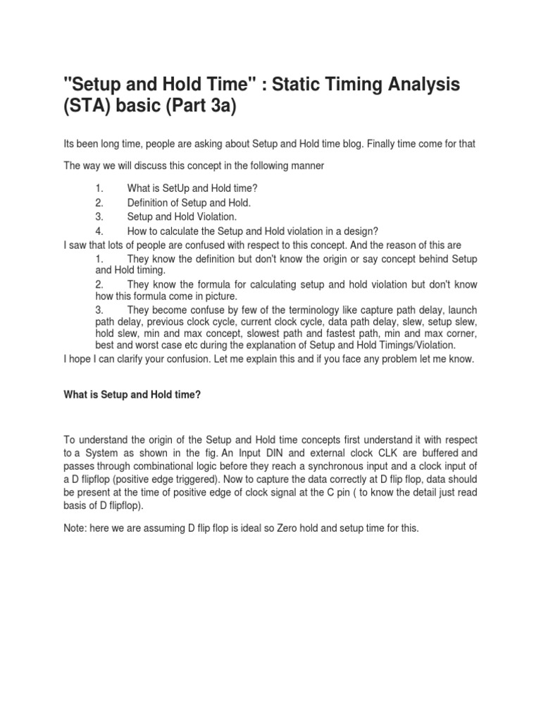 Setup and Hold - PDF Version 1 | PDF | Electronic Design | Digital ...