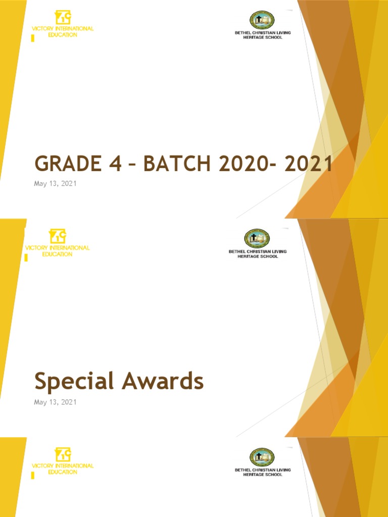 Grade 4 End of Year Achievement Awards for Batch 2020-2021 | PDF