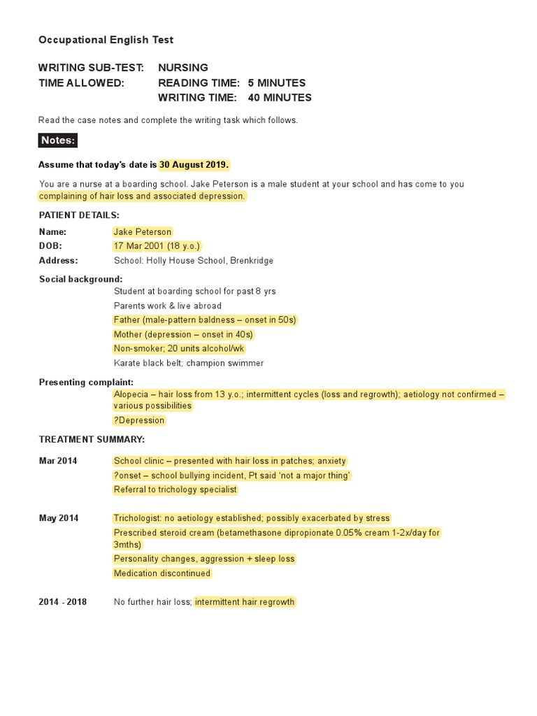 Writing Task 4 Jake Peterson | PDF | Hair Loss | Homeopathy