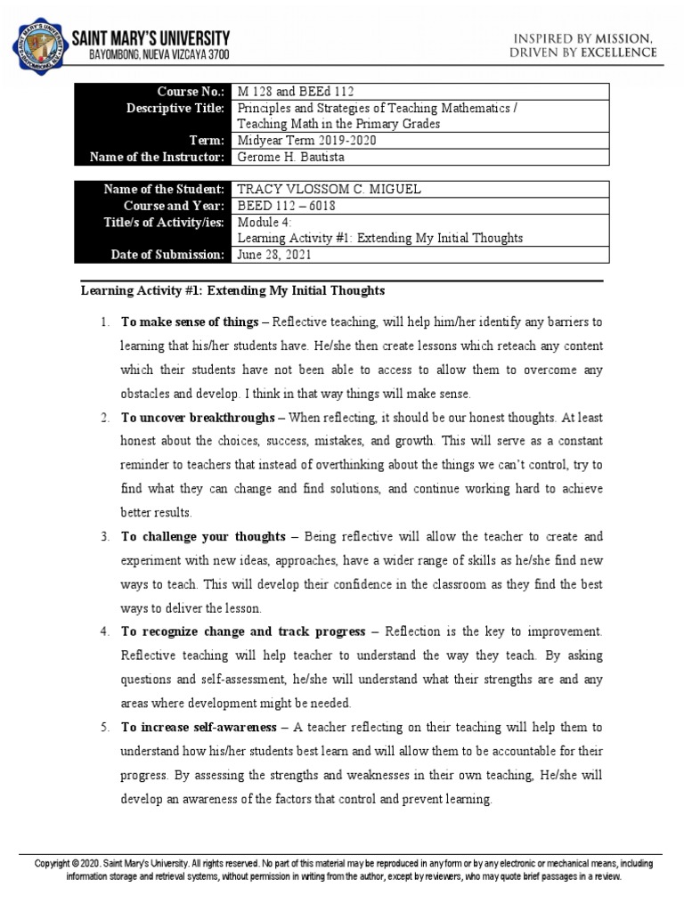 Module 4 - Learning Activity #1 - Extending My Initial Thoughts | PDF ...