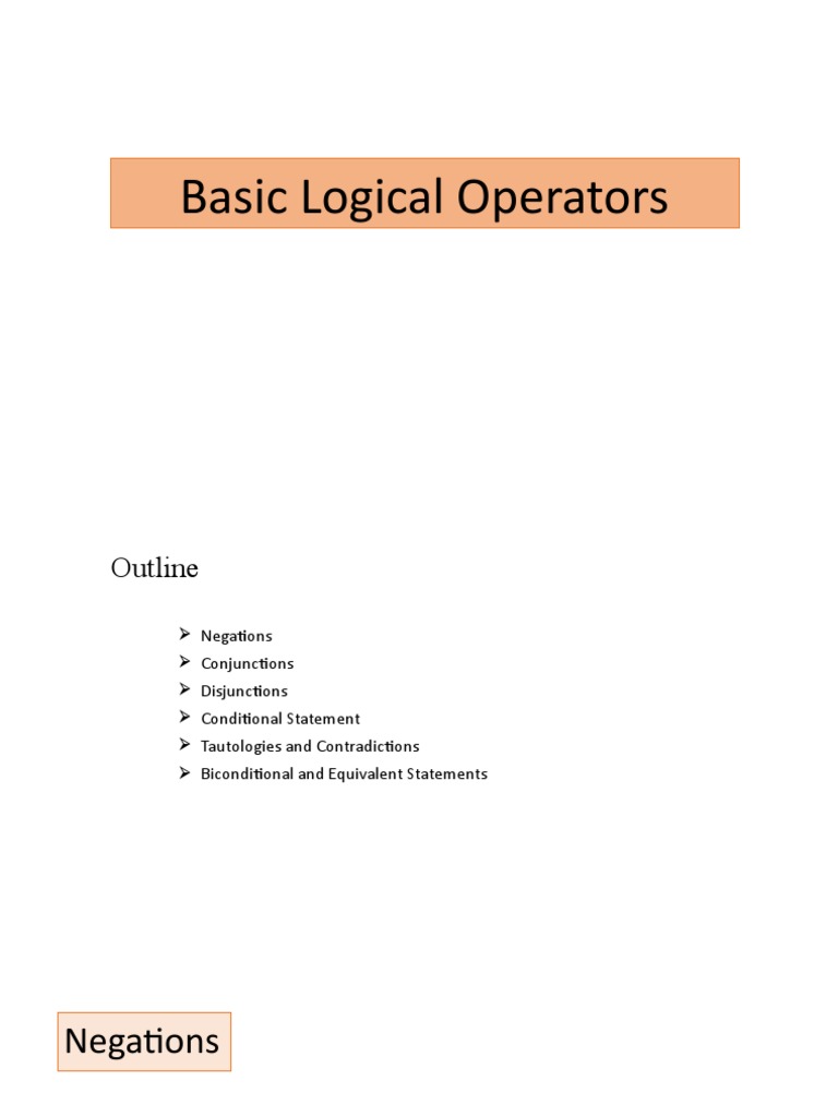 Basic Logical Operators | PDF | Contradiction | Syntax (Logic)